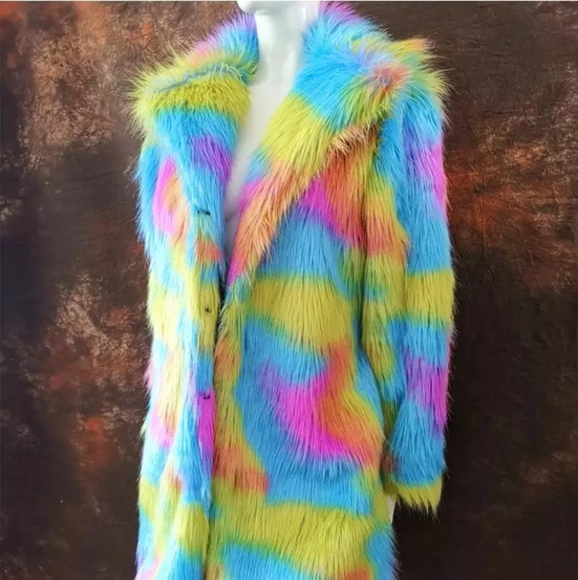 Jackets & Coats | Magic Rainbow Fur Coat | Poshmark